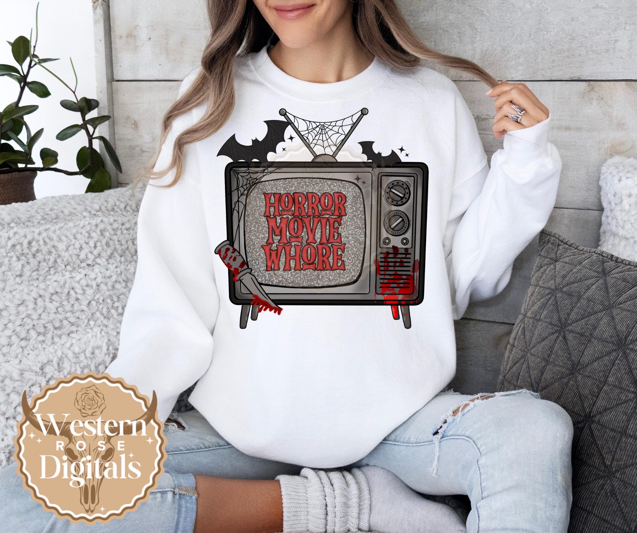 Horror Movie Lover PNG: Halloween TV Design (digital Download) - Etsy