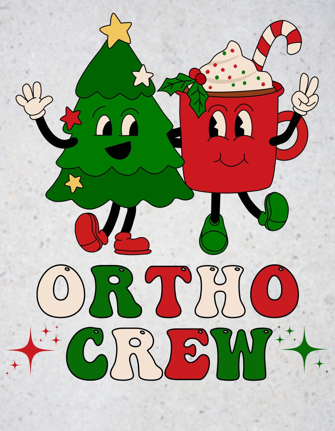 Ortho Crew Christmas SVG/PNG Nurse Shirt, Healthcare, Groovy, Hospital ...