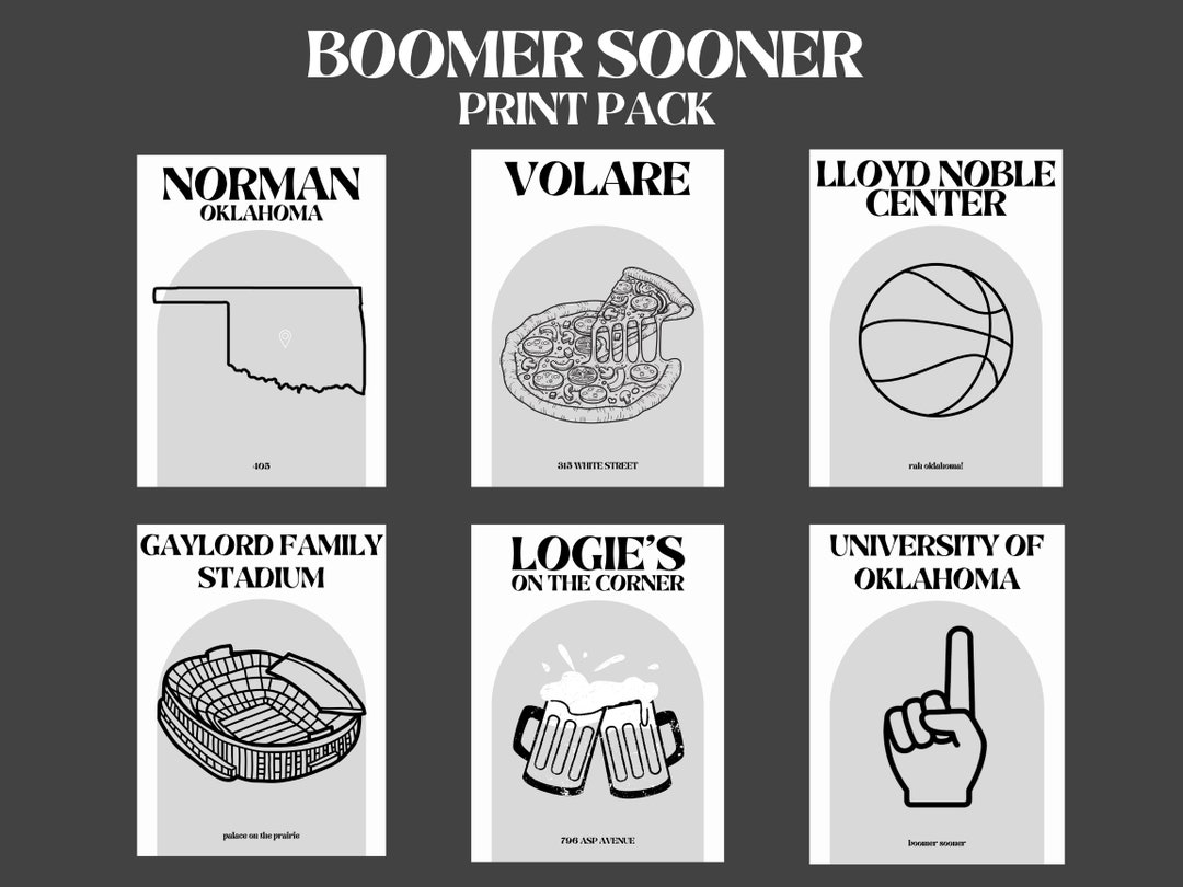 University of Oklahoma- Boomer Sooner Print Pack - Etsy