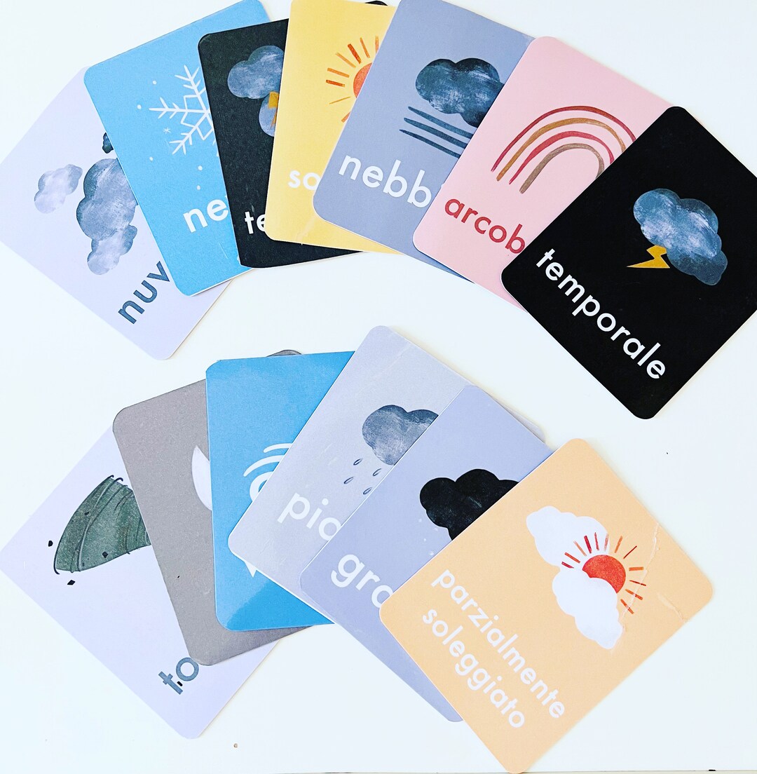 Weather Flashcards What's the Weather Like Today /18 Weather Cards ...