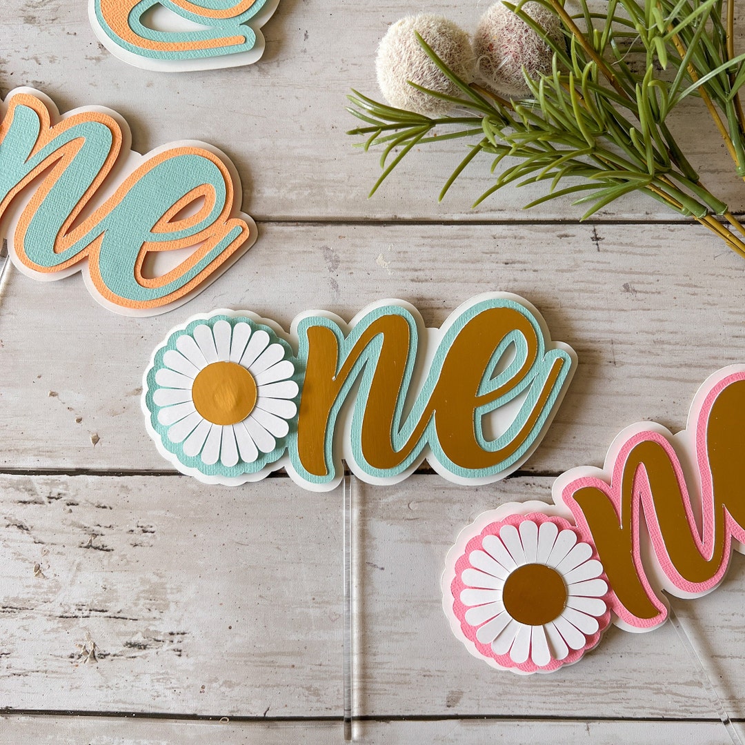 Daisy One Cake TOPPER Daisy Theme First Birthday Boho Cake - Etsy