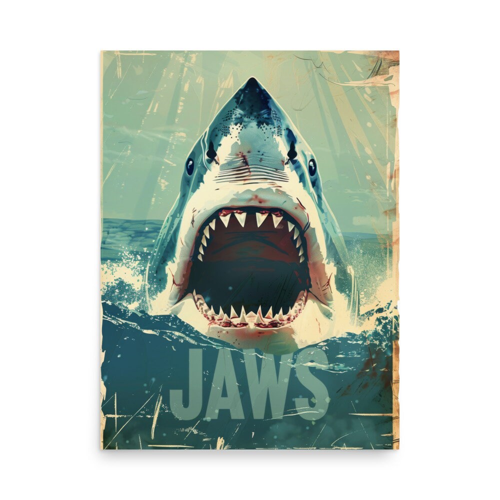 Vintage Jaws Movie Poster, Movie Memorabilia, Steven Spielberg, Vintage ...