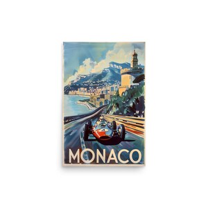 Vintage Monaco Grand Prix Art Print - Formula 1 Racing, Nostalgic ...