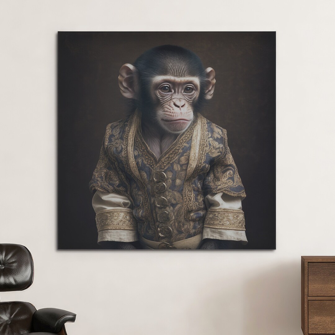 Elegant Monkey Art Print - Digital Art - Fashion Art - Animal Art ...