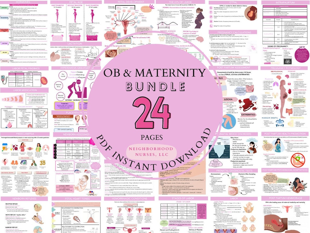 OB & Maternity Bundle ~ Nursing School ~ NCLEX Notes ~ Neighborhood ...