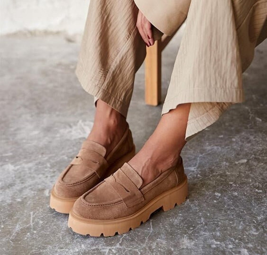 Women Loafers Shoes MELLO Sand Color Shoes Comfortable Special Sole ...