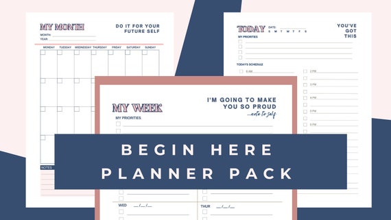 ADHD Planner Starter Pack Planner Printable Planner Bundle - Etsy