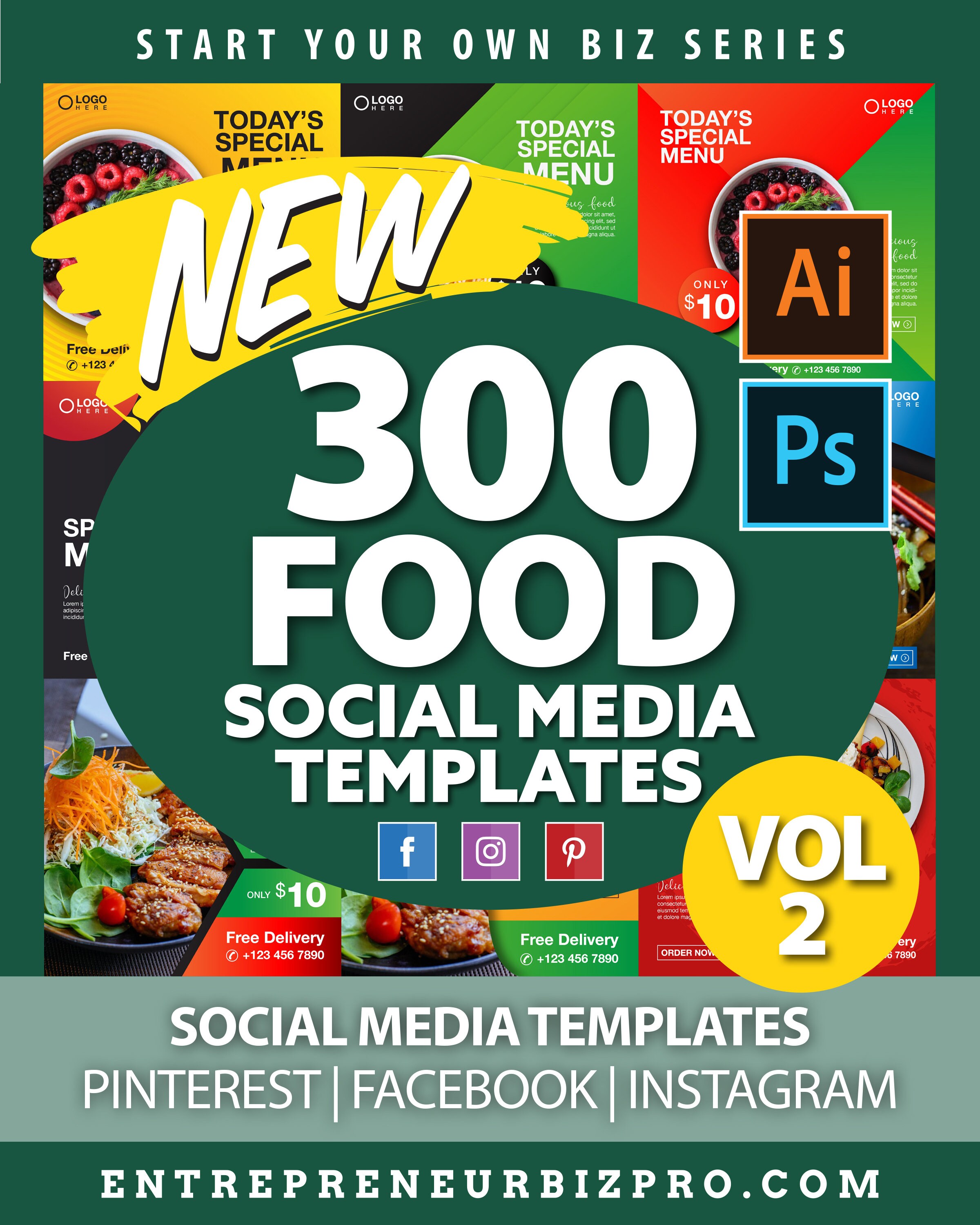 Social Media Boxes - 300 FOOD Vol 2 - Etsy
