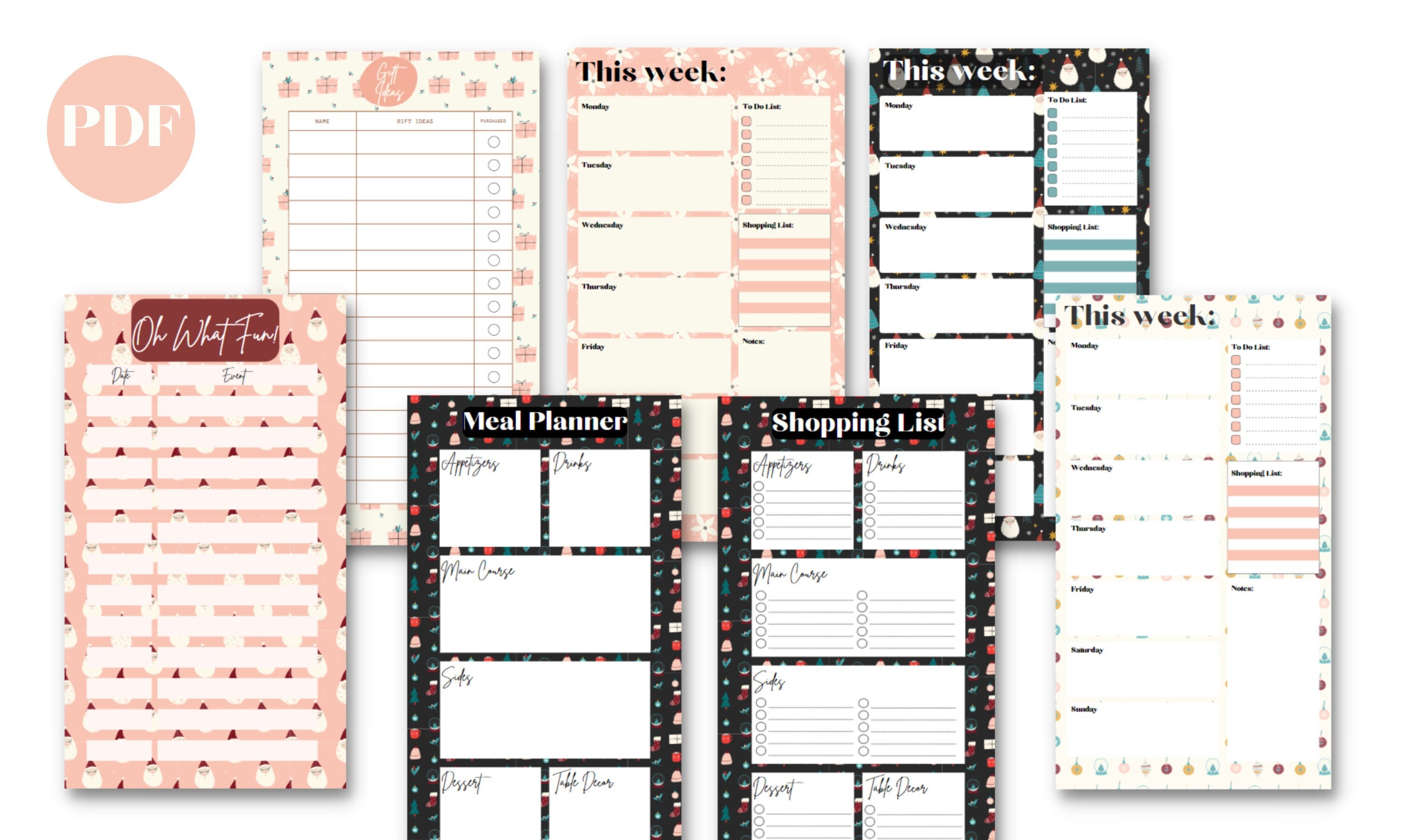 Christmas Digital Holiday Digital Planner Pack December Planner Xmas ...