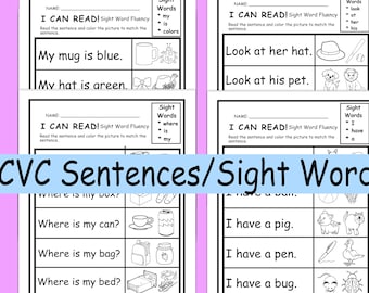 Phonics CVC Words Worksheets - Etsy