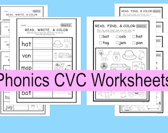 Phonics Worksheets CVC Build the Words Winter Theme. Prek Kindergarten ...