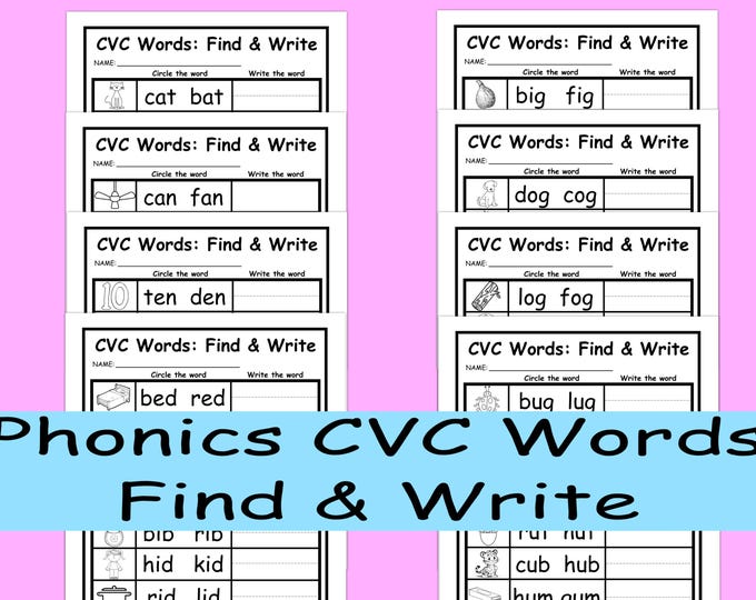 Phonics Worksheets CVC Short Vowels - Roll & Read Sentences ...