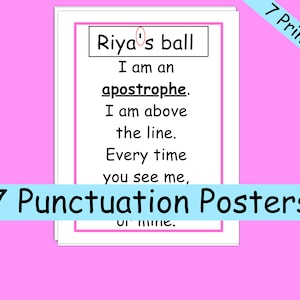 7 Punctuation Mark Posters! Posters Are of Period, Comma, Question Mark ...