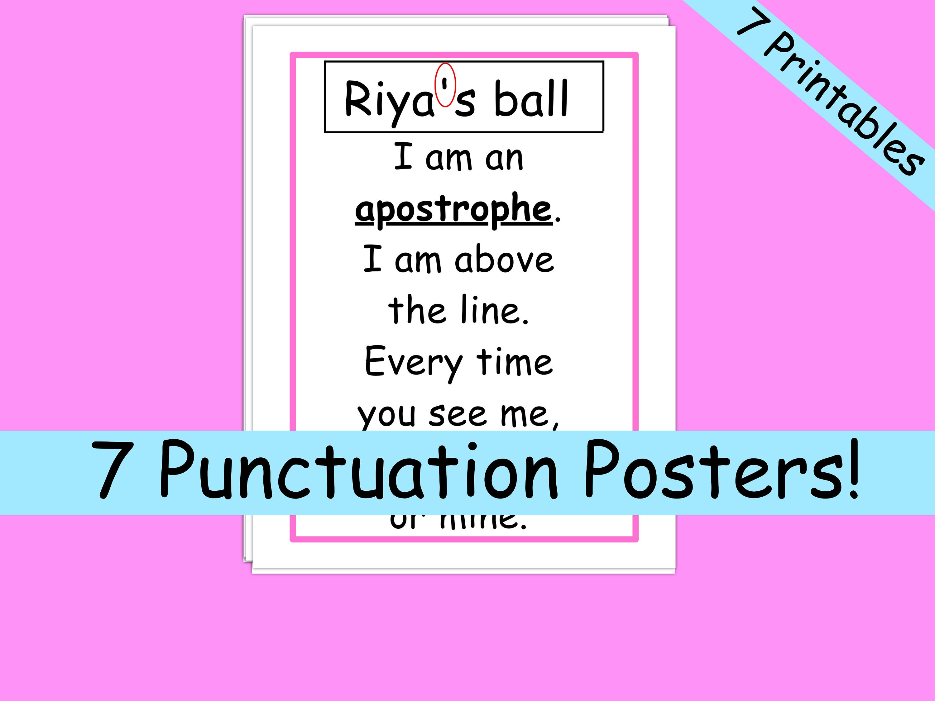 7 Punctuation Mark Posters! Posters Are of Period, Comma, Question Mark ...