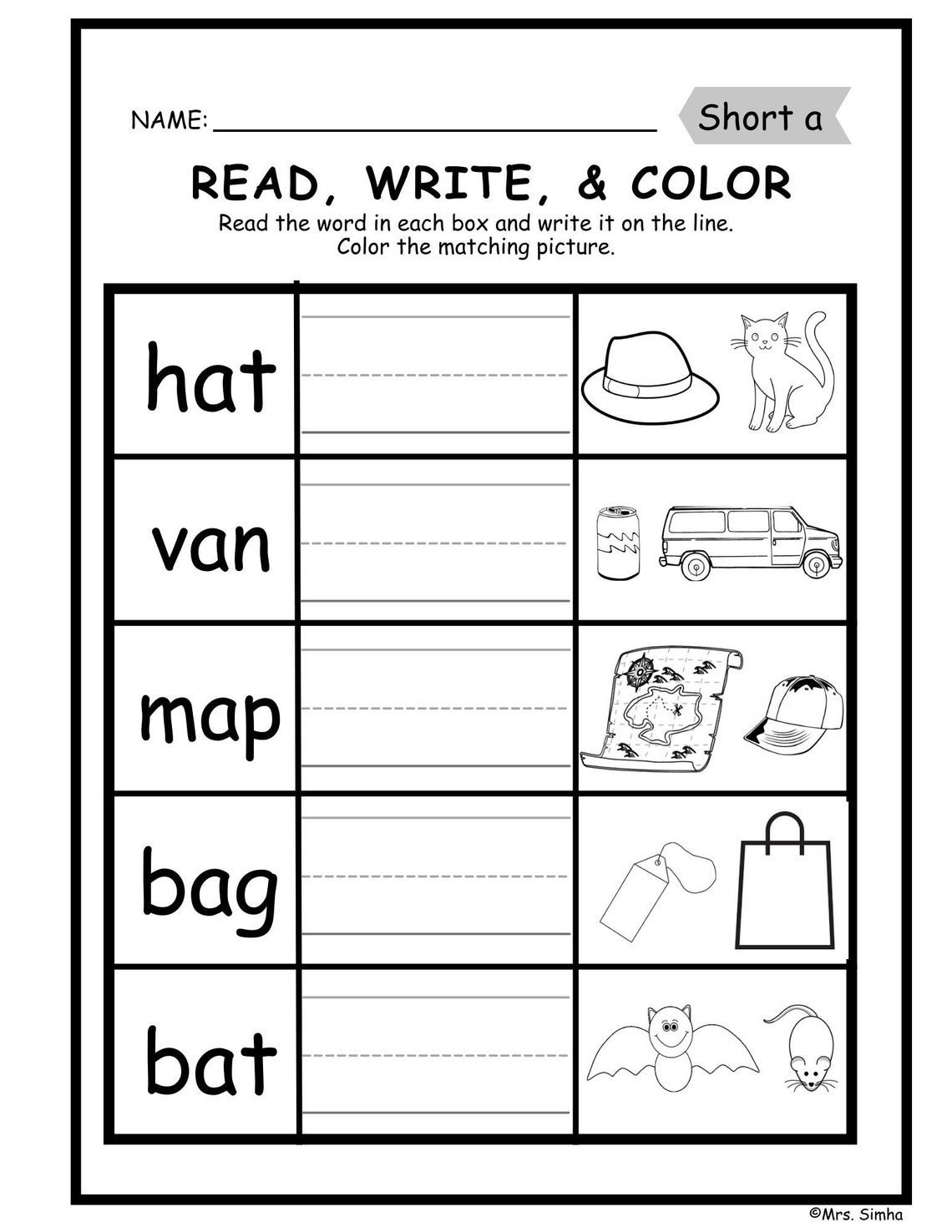 Phonics CVC Words Worksheets - Etsy