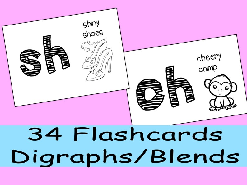 Phonics Flash Cards, Digraphs and Blends! - Etsy