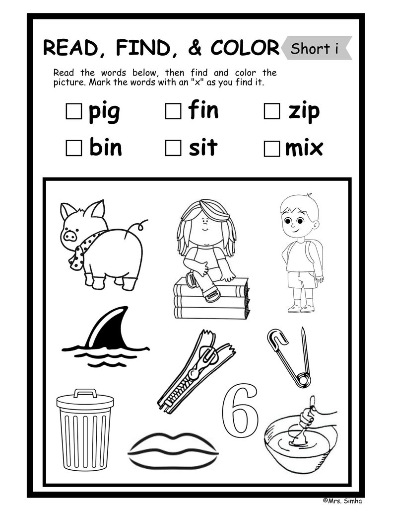 Phonics CVC Words Worksheets - Etsy