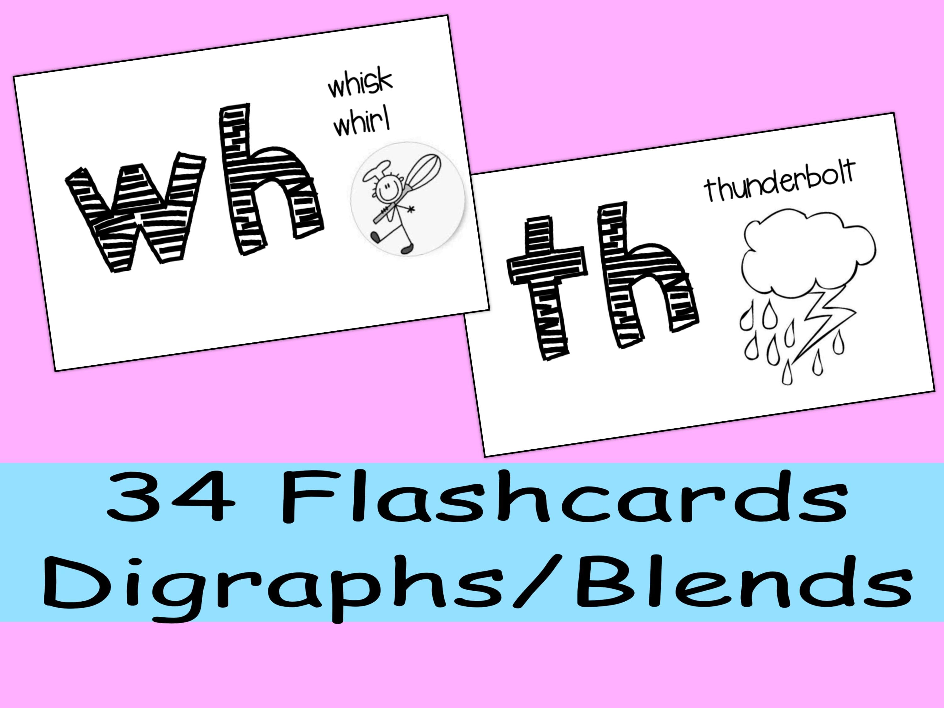 Phonics Flash Cards, Digraphs and Blends! - Etsy