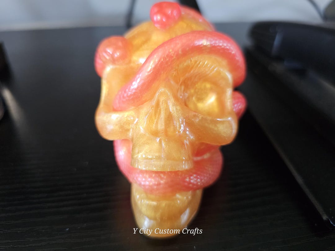 Skull With Snakes Desk Decoration - Etsy
