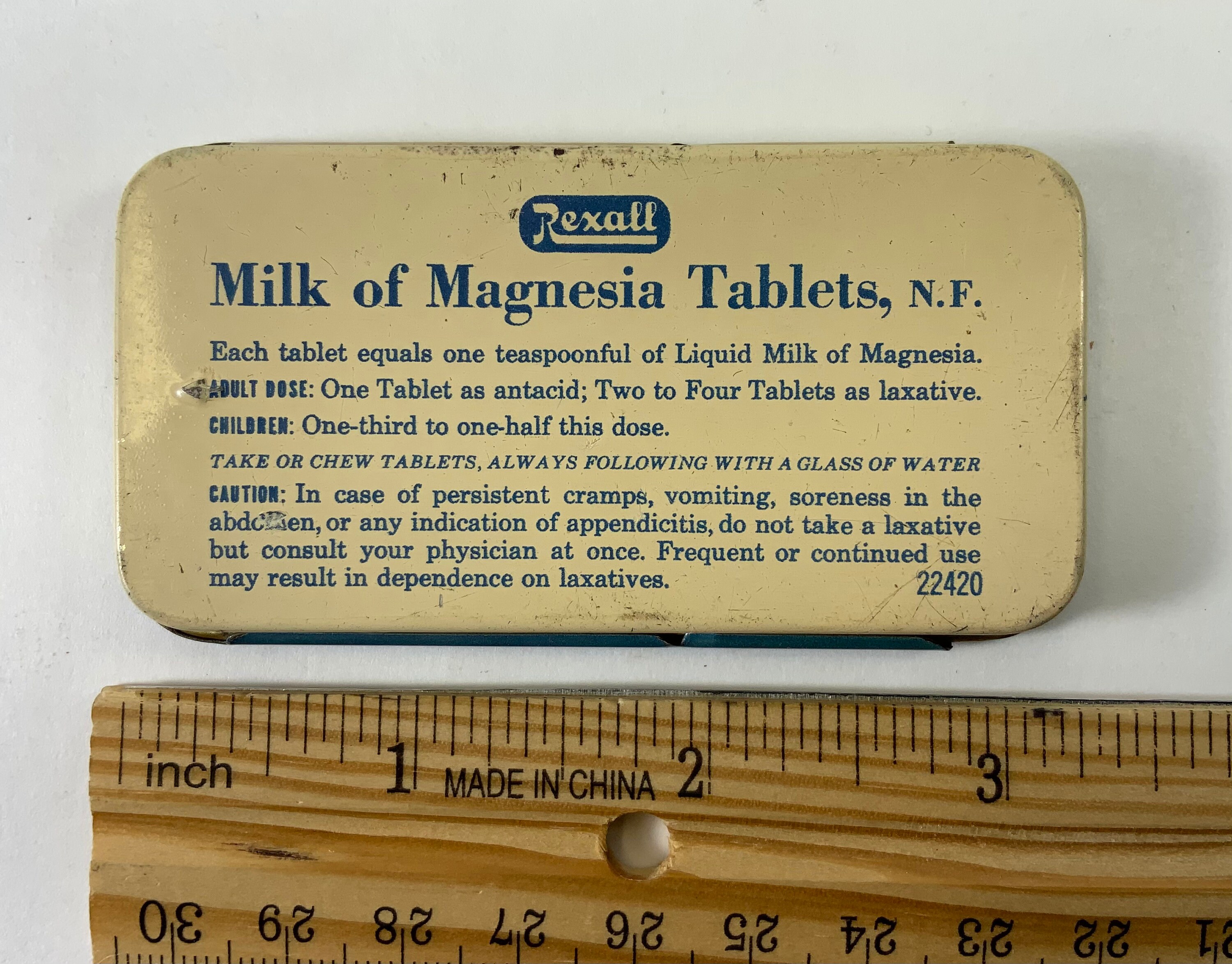 Vintage Rexall Milk of Magnesia Tablets Slide Top Advertising Tin - Etsy