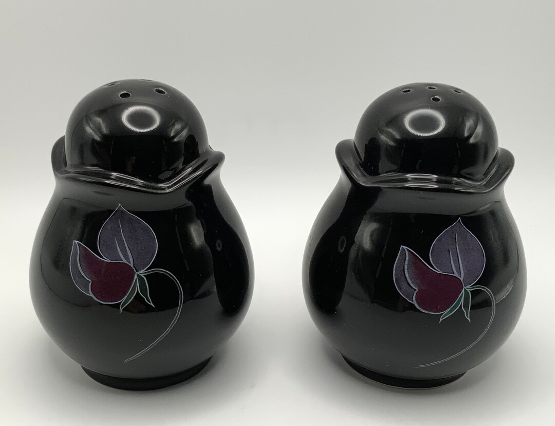 Mikasa Rondo EJ 702 Tango Black Lavender Salt & Pepper Shakers - Etsy