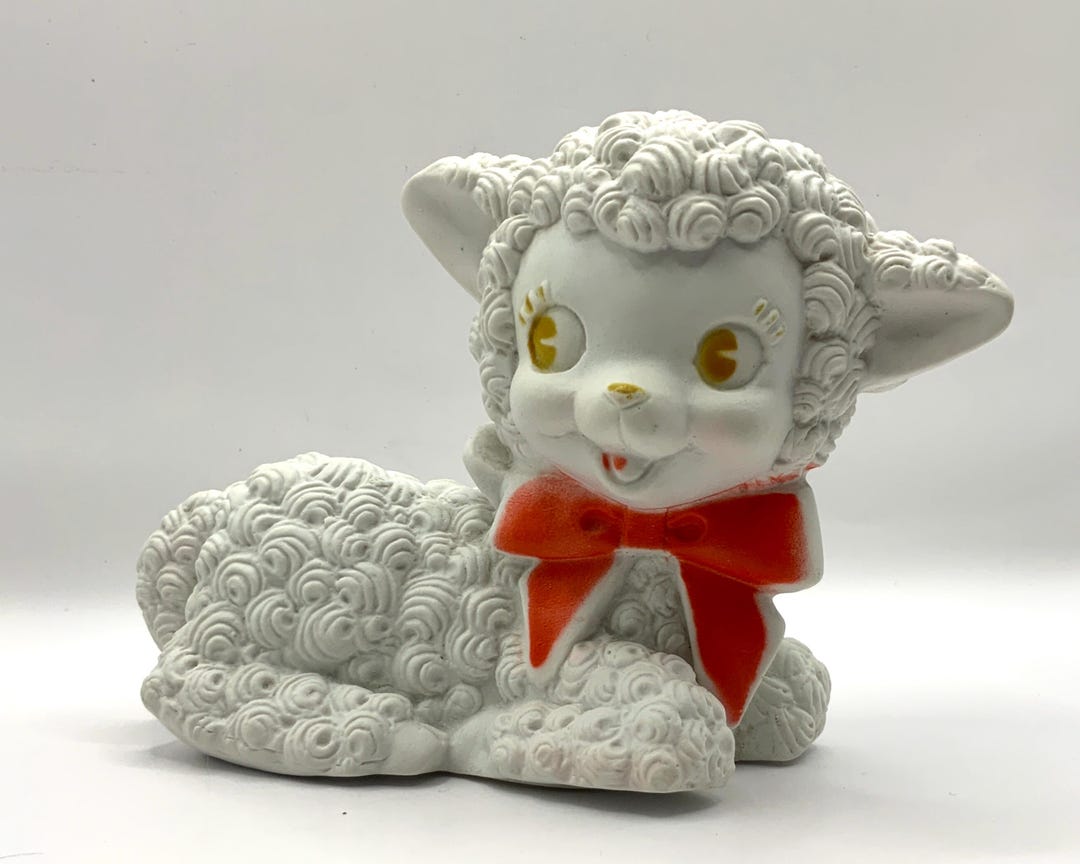 Vintage Rubber Lamb With Bow Squeak Toy. - Etsy
