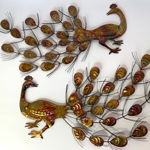 Mid Century Modern Metal Peacock Pair Vintage Wall Decor - Etsy