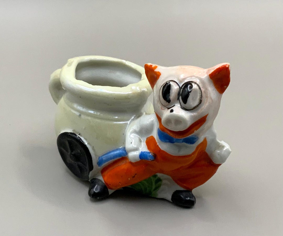 Vintage Anthropomorphic Pig Pulling Cart Toothpick Holder - Etsy