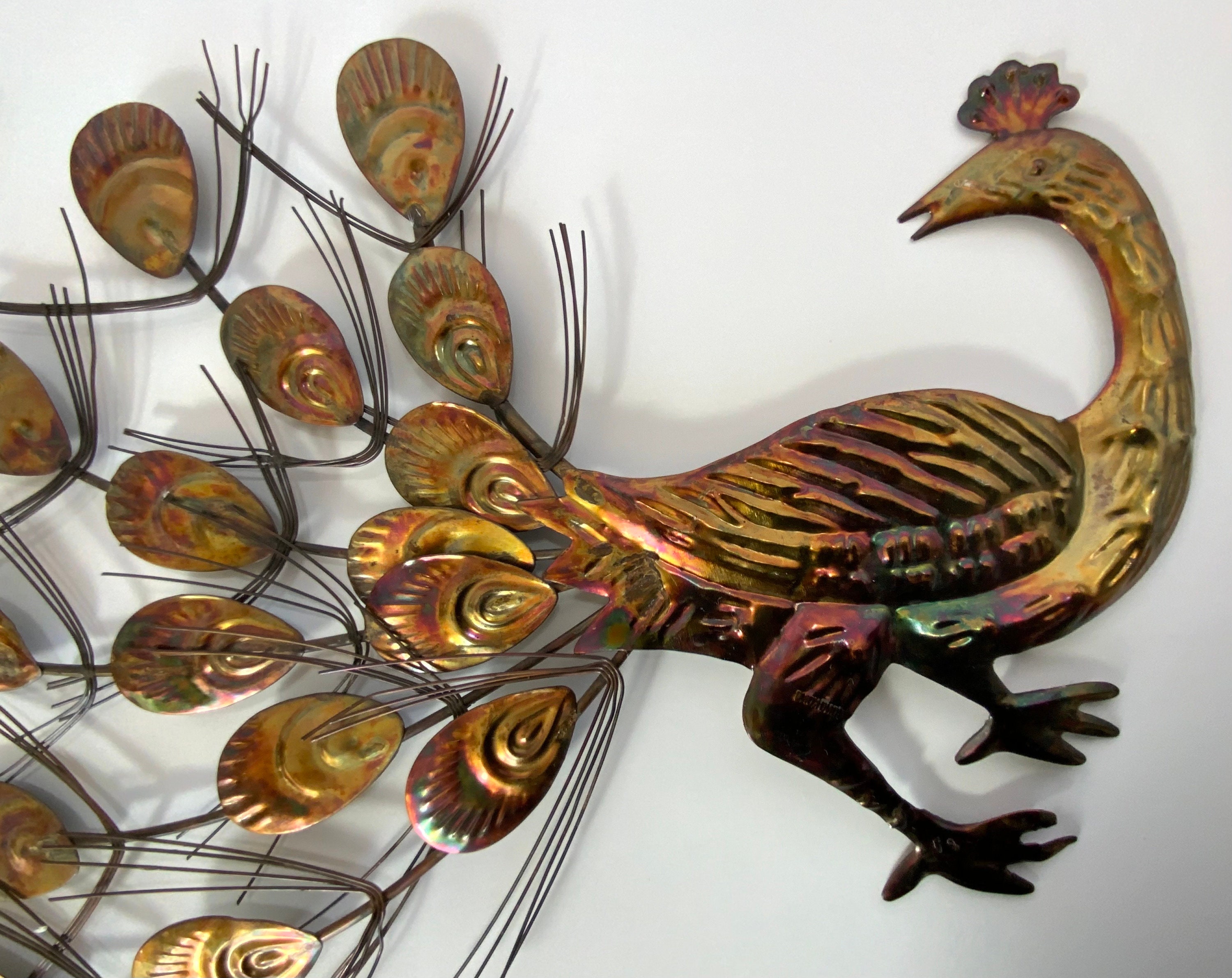 Mid Century Modern Metal Peacock Pair Vintage Wall Decor - Etsy