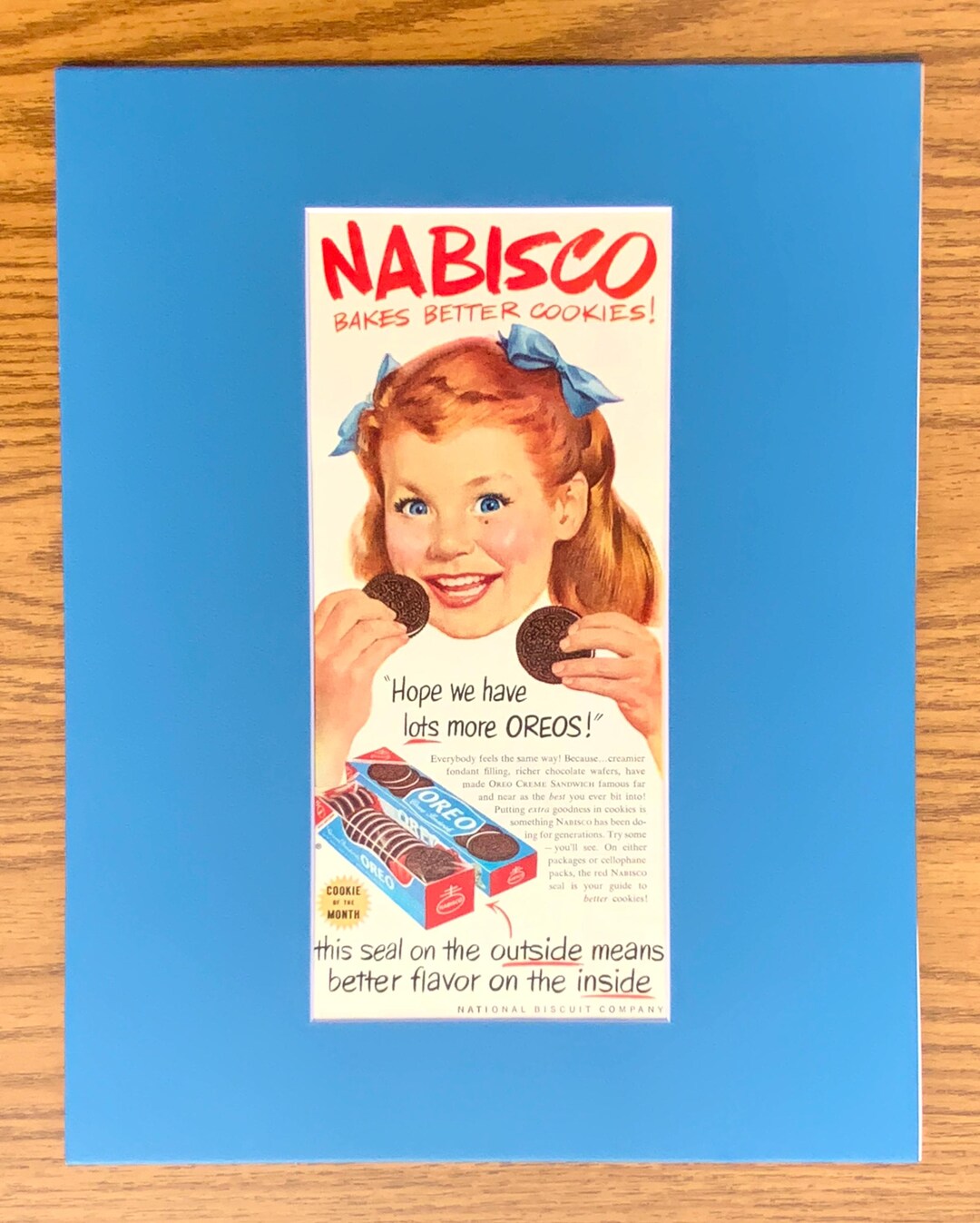 Original 1952 Nabisco Oreos Vintage Matted Print Ad - Etsy