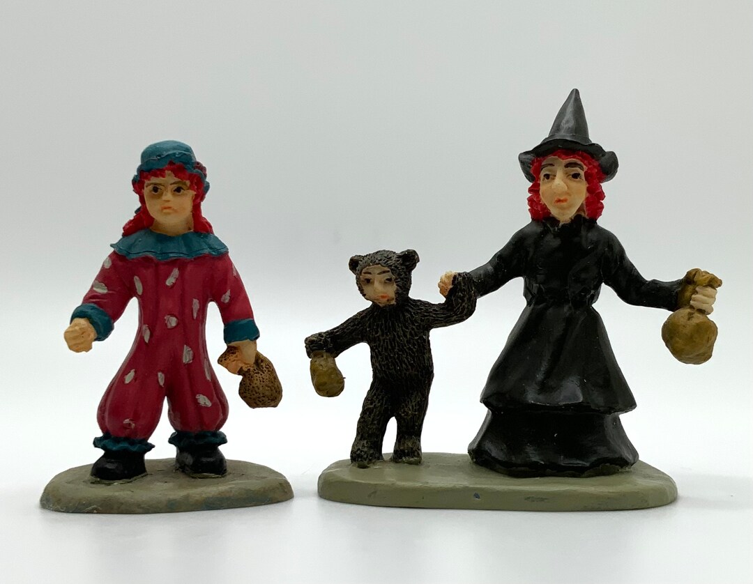 Vintage Lang & Wise Folk Art Villages My First Halloween Clown Witch ...