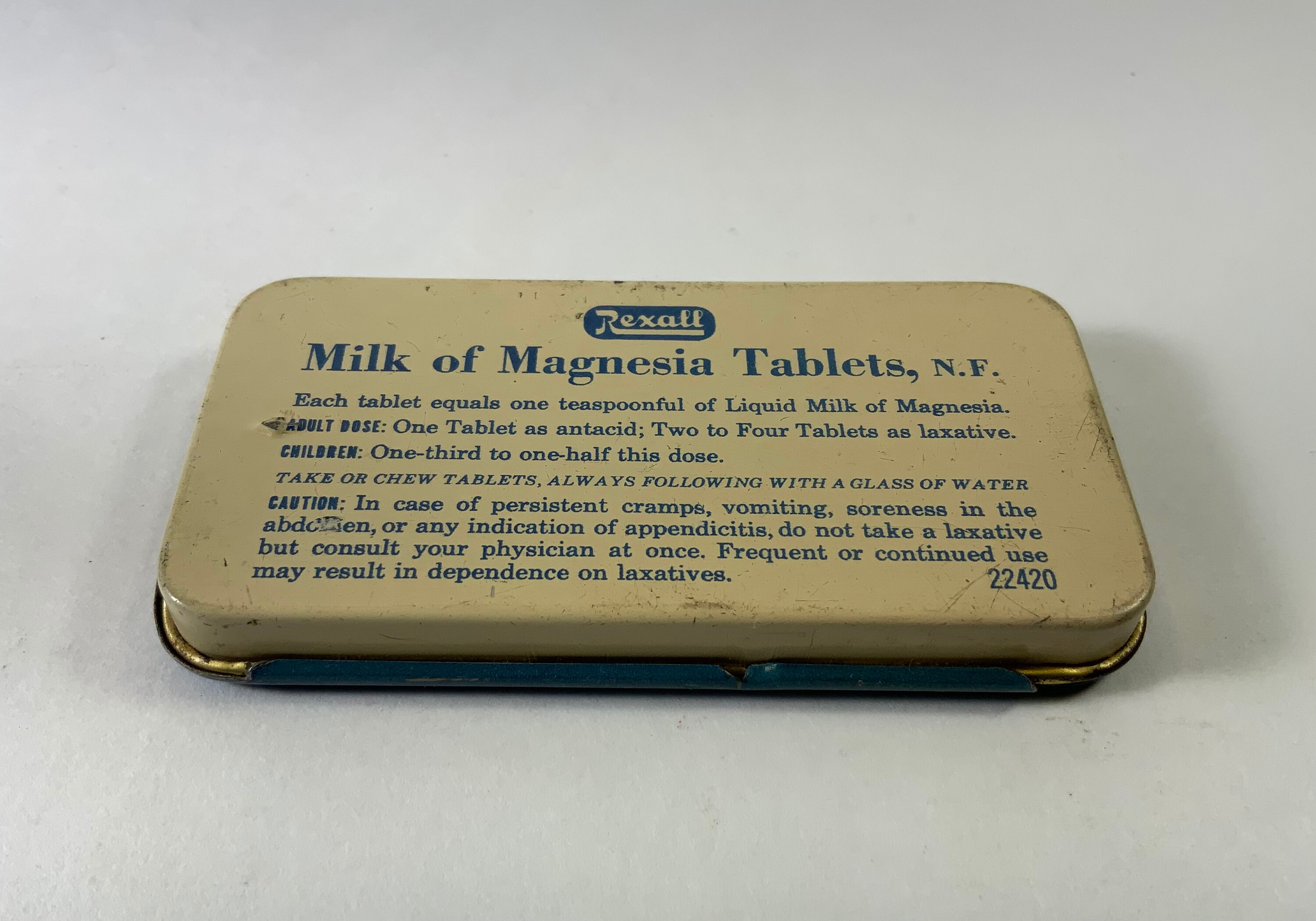Vintage Rexall Milk of Magnesia Tablets Slide Top Advertising Tin - Etsy