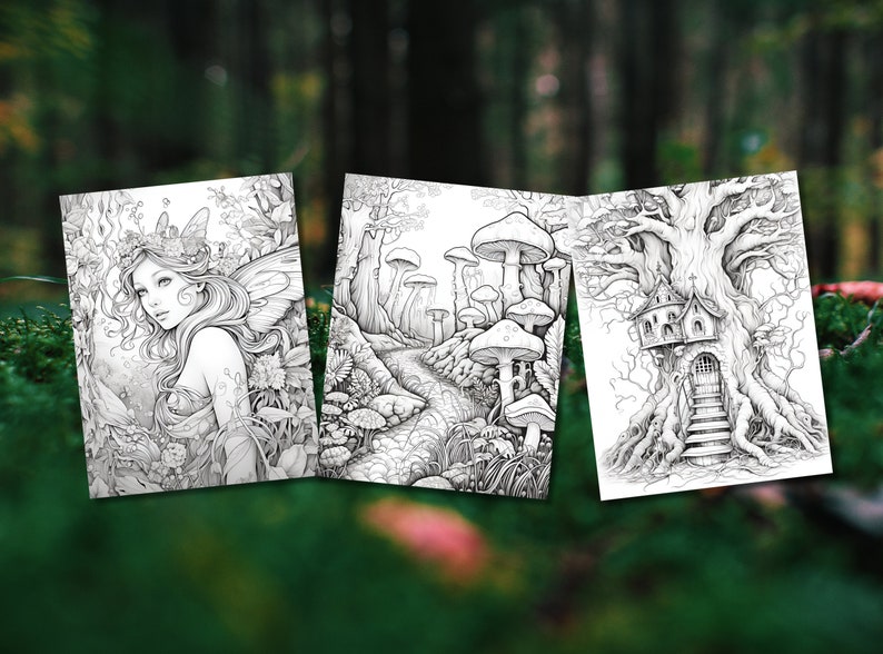 53 Enchanted Forest Digital Instant Download Colouring Pages Printable ...