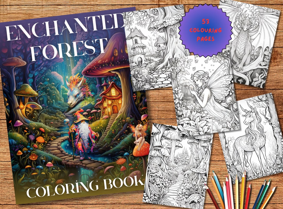 53 Enchanted Forest Digital Instant Download Colouring Pages Printable ...