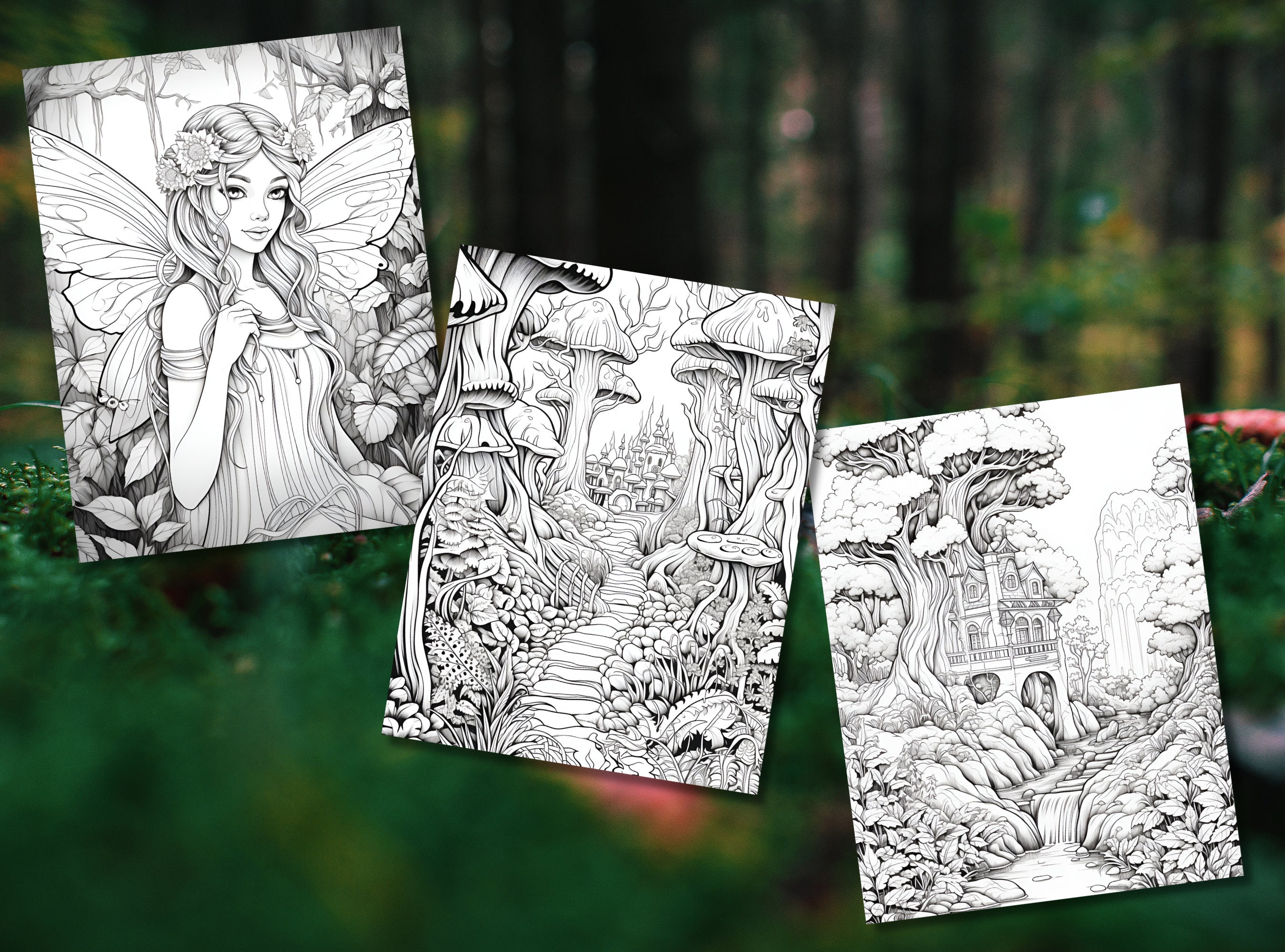 53 Enchanted Forest Digital Instant Download Colouring Pages Printable ...
