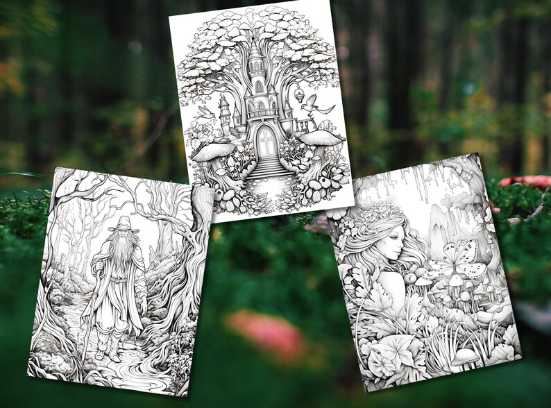 53 Enchanted Forest Digital Instant Download Colouring Pages Printable ...