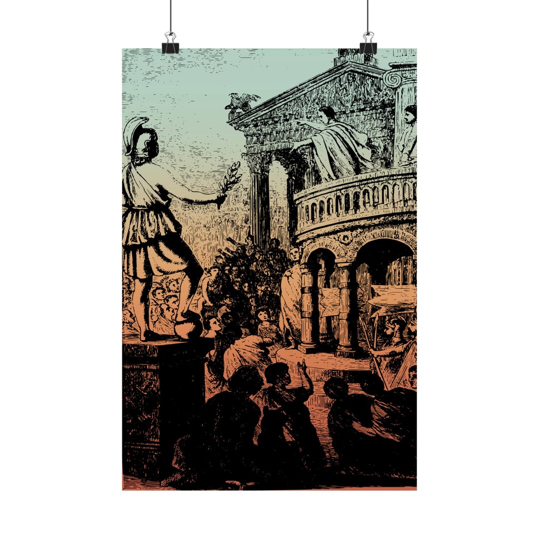 Classic Roman Orator Cicero Print With Colorful Gradient Background ...
