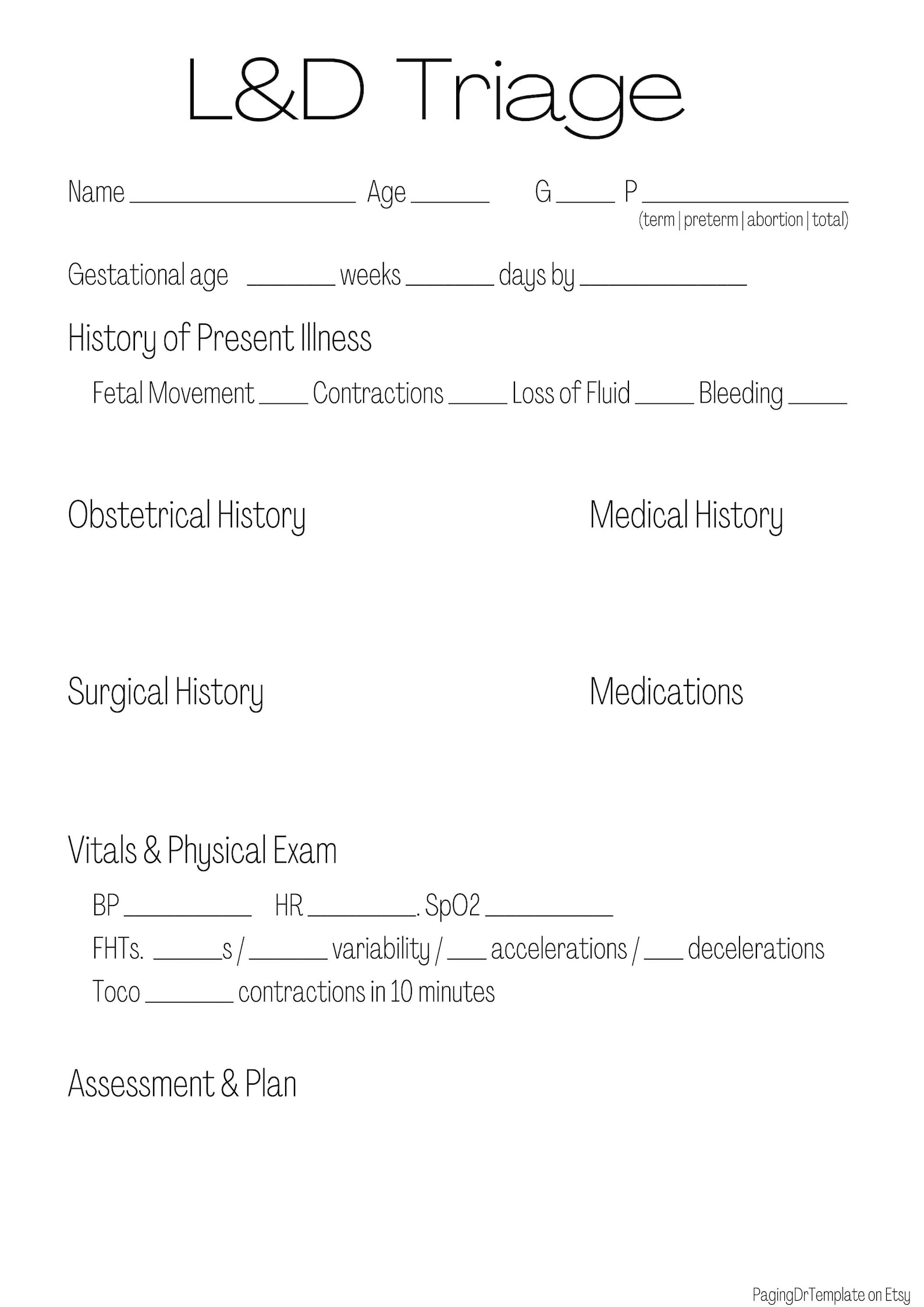Obgyn Bundle: Clinical Rotation Note Template - Etsy