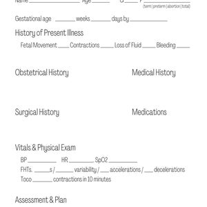 Obgyn Bundle: Clinical Rotation Note Template - Etsy