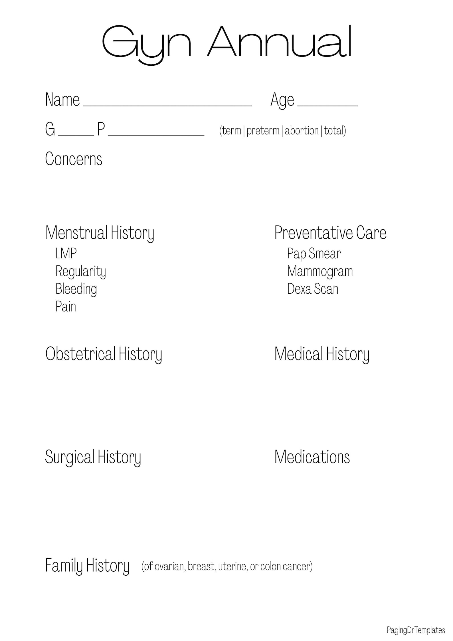 Obgyn Bundle: Clinical Rotation Note Template - Etsy