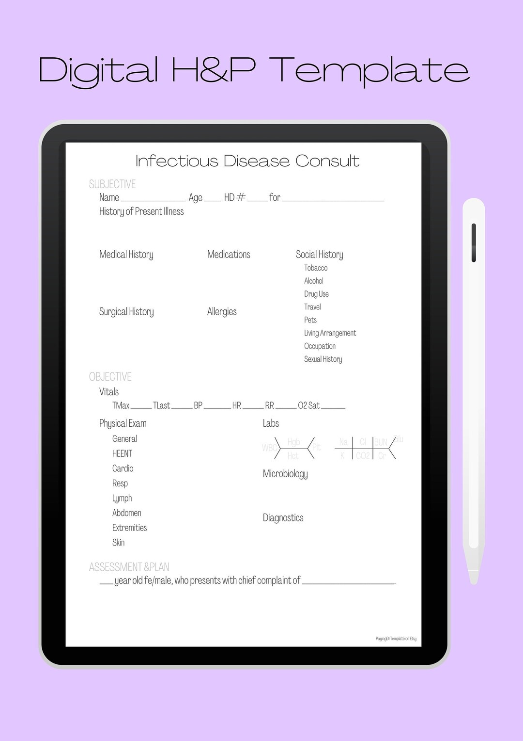 Infectious Disease Consult Template - Etsy