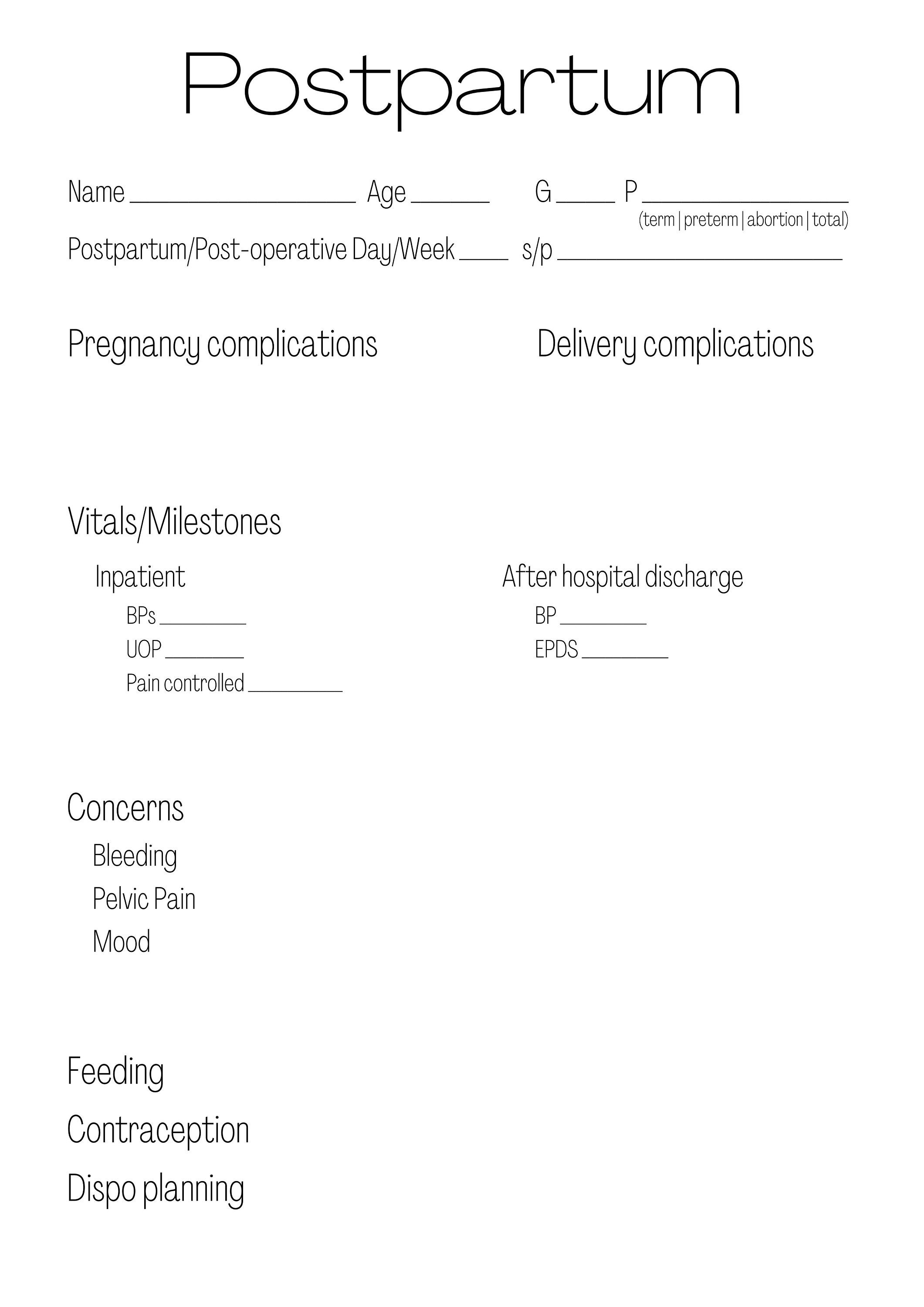 Obgyn Bundle: Clinical Rotation Note Template - Etsy