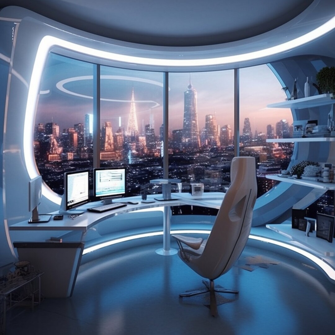 5 Virtual Zoom Backgrounds | Futuristic - Etsy