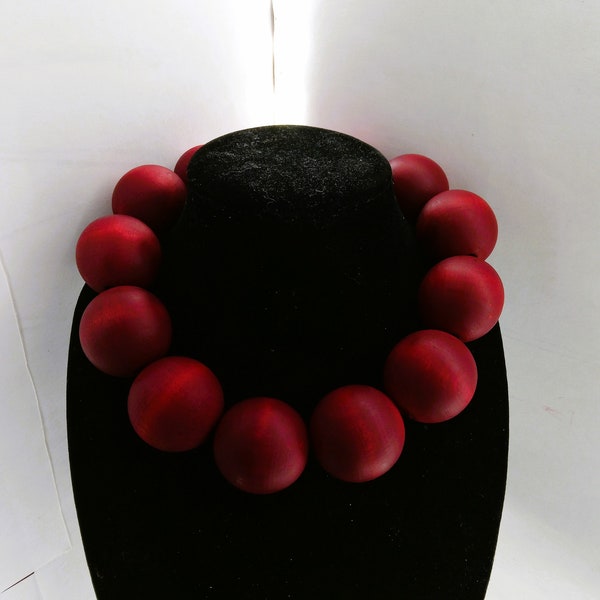 Wood Beaded Necklace - Etsy