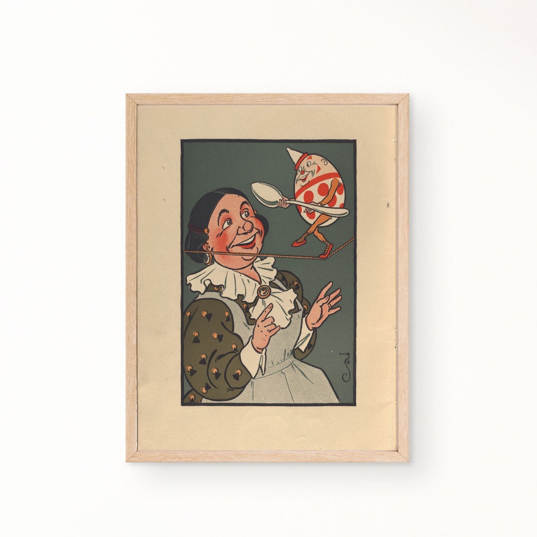 The Story of Humpty Dumpty Art Print, Classic Storybook Page Replica ...