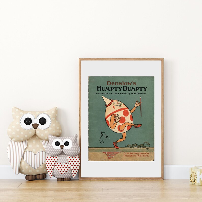 Humpty Dumpty Art Print, Classic Storybook Book Cover Replica ...