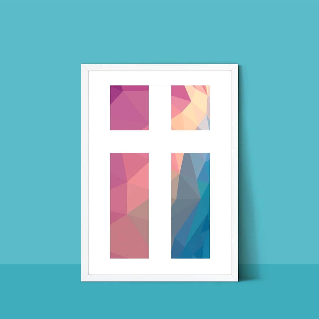 Modern Abstract White Cross Art Print | Facet Colorful Graphic ...