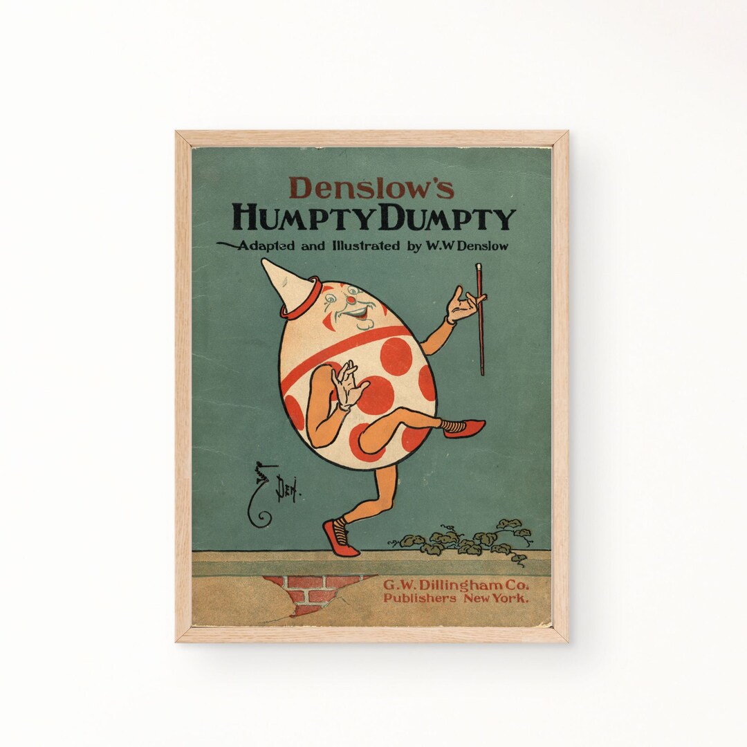 Humpty Dumpty Art Print, Classic Storybook Book Cover Replica ...