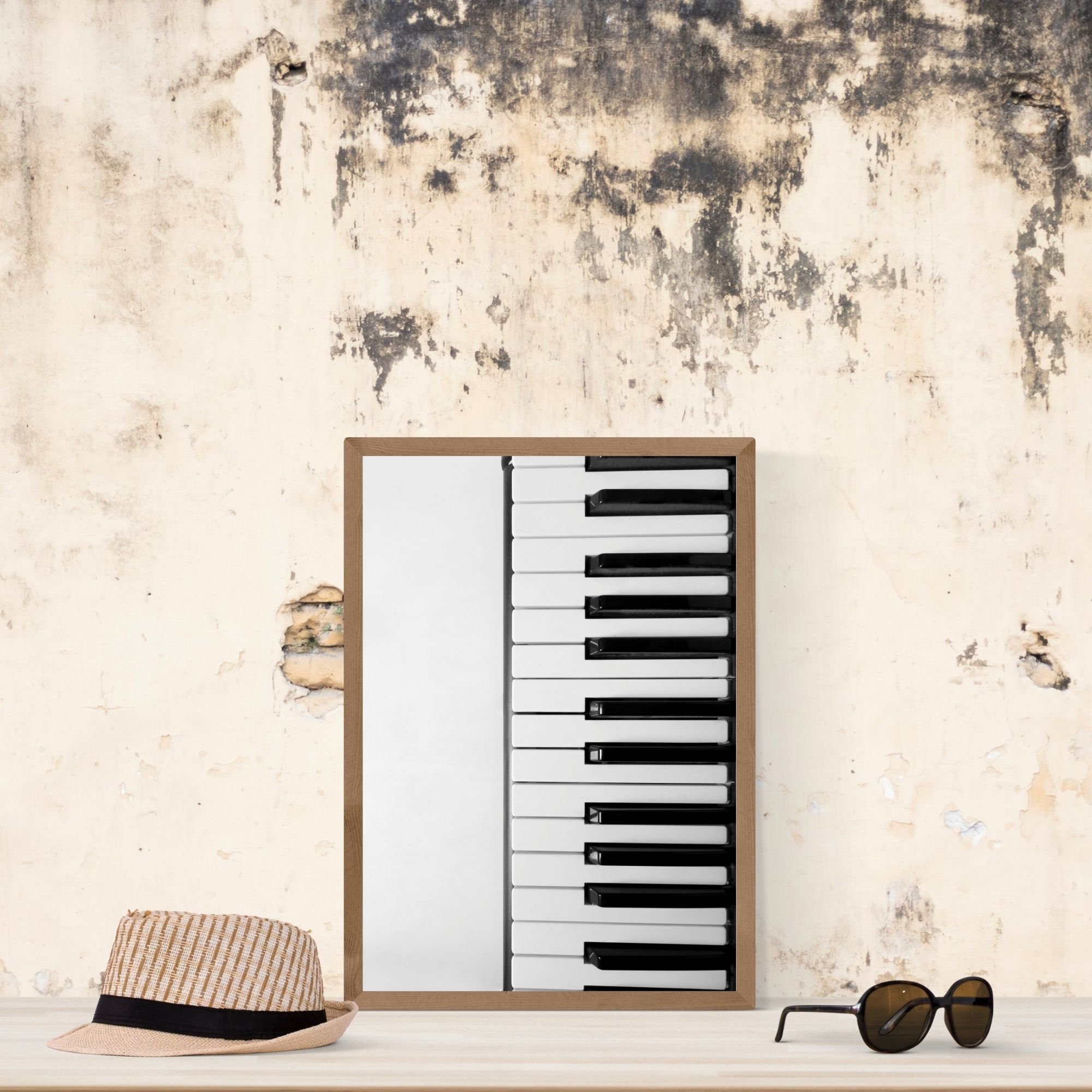 Piano Keys Black and White Wall Art, DIGITAL DOWNLOAD, Piano Print ...