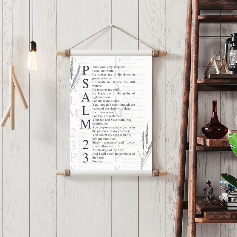 Psalm 23 Scripture Wall Art, Bible Verse Digital Print, Print and Frame ...